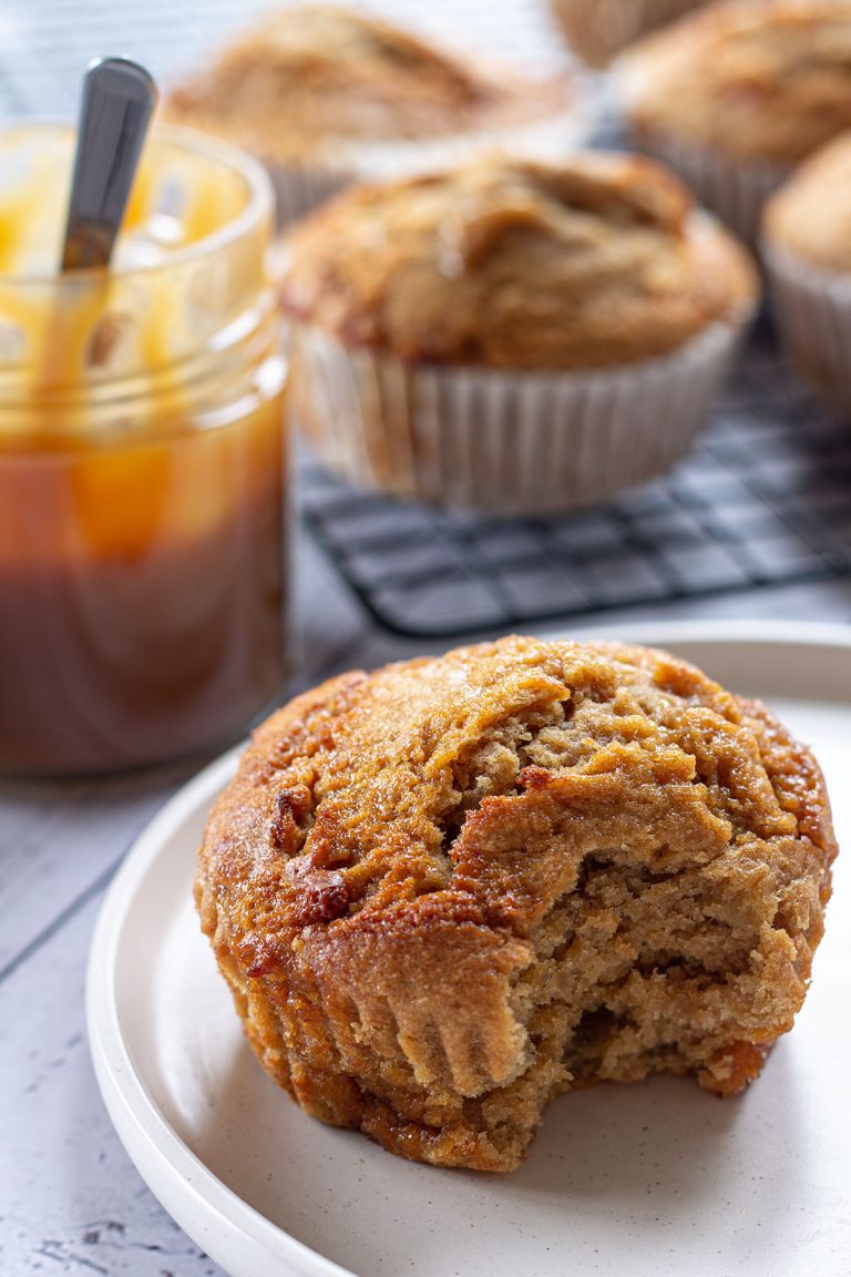 Banana Caramel Muffins | Banoffee Muffins (3 Banana) - Knife and Soul