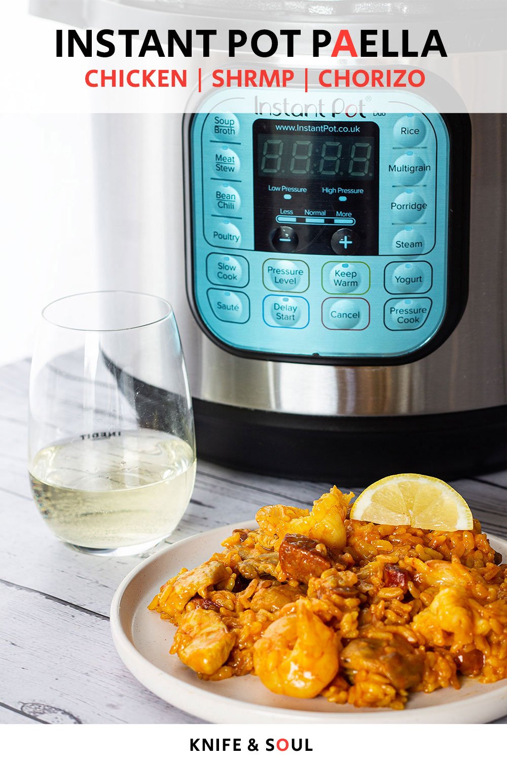 Instant Pot Paella (with Chicken & Shrimp) - Knife and Soul