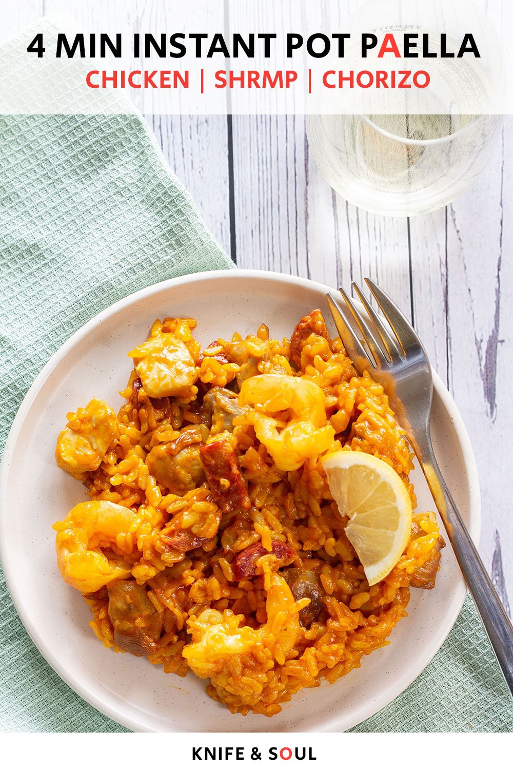 Instant Pot Paella (with Chicken & Shrimp) - Knife and Soul