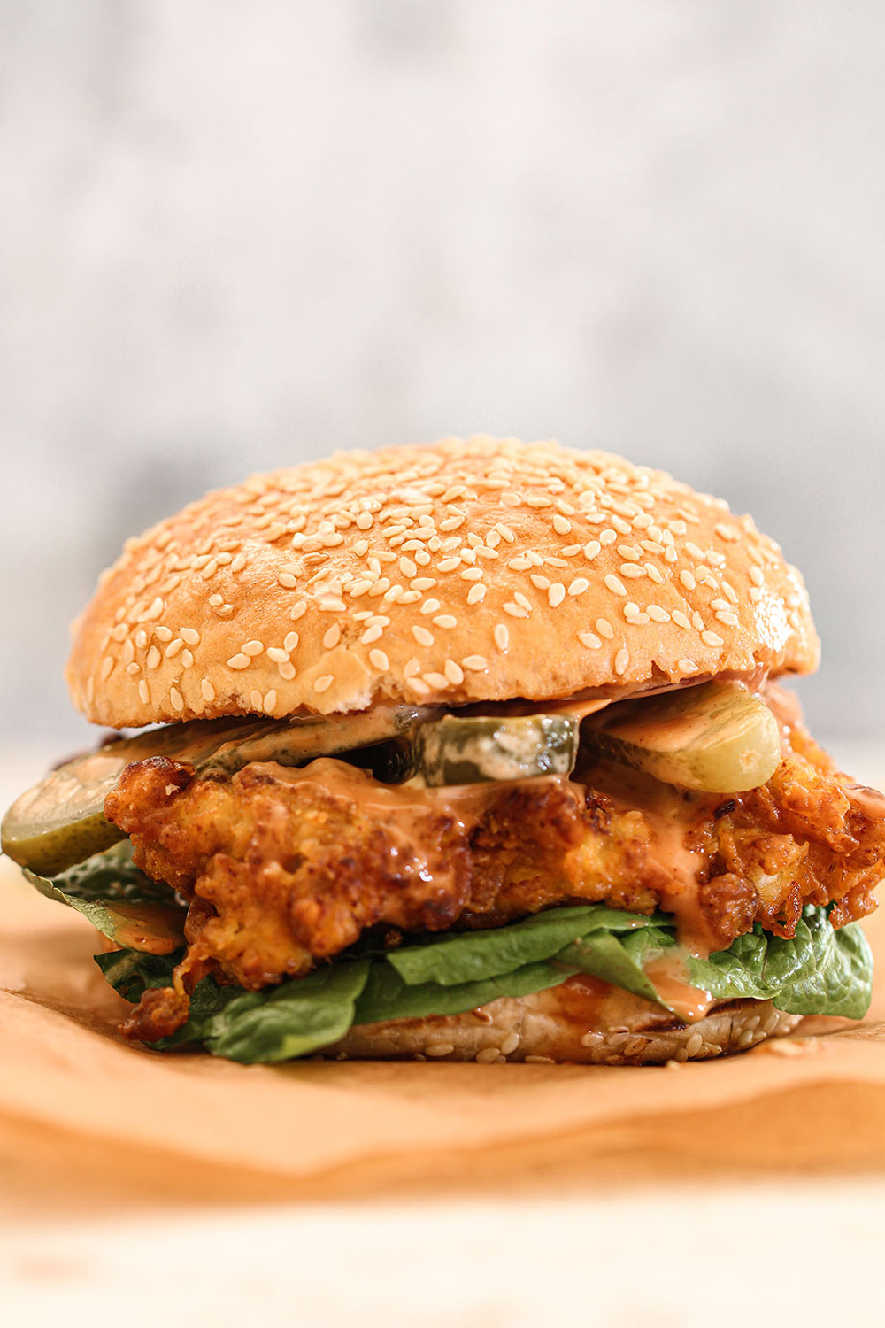 Chicken Fillet Burger (Crispy Buttermilk Fried Chicken Burger) - Knife ...