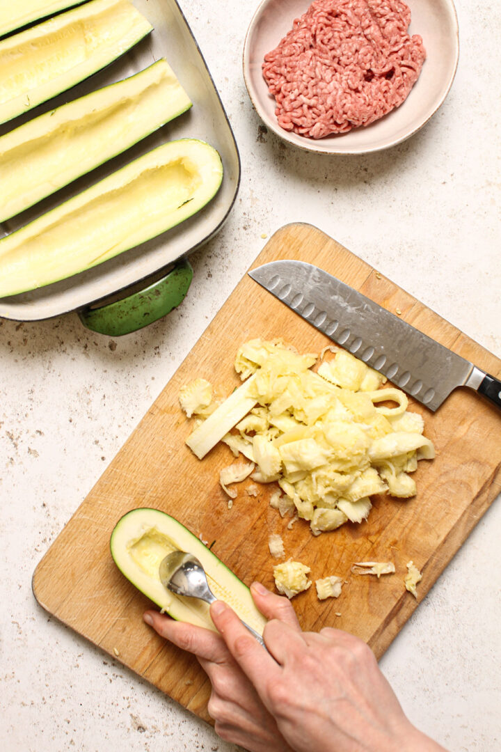 Middle Eastern Stuffed Zucchini - Knife and Soul