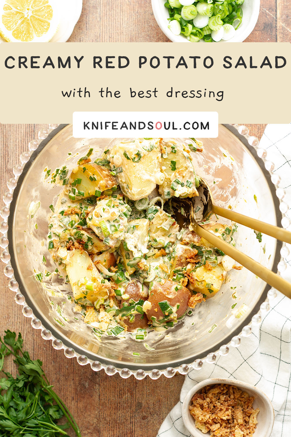 The Best Easy & Creamy Red Skin Potato Salad (No Egg) - Knife and Soul