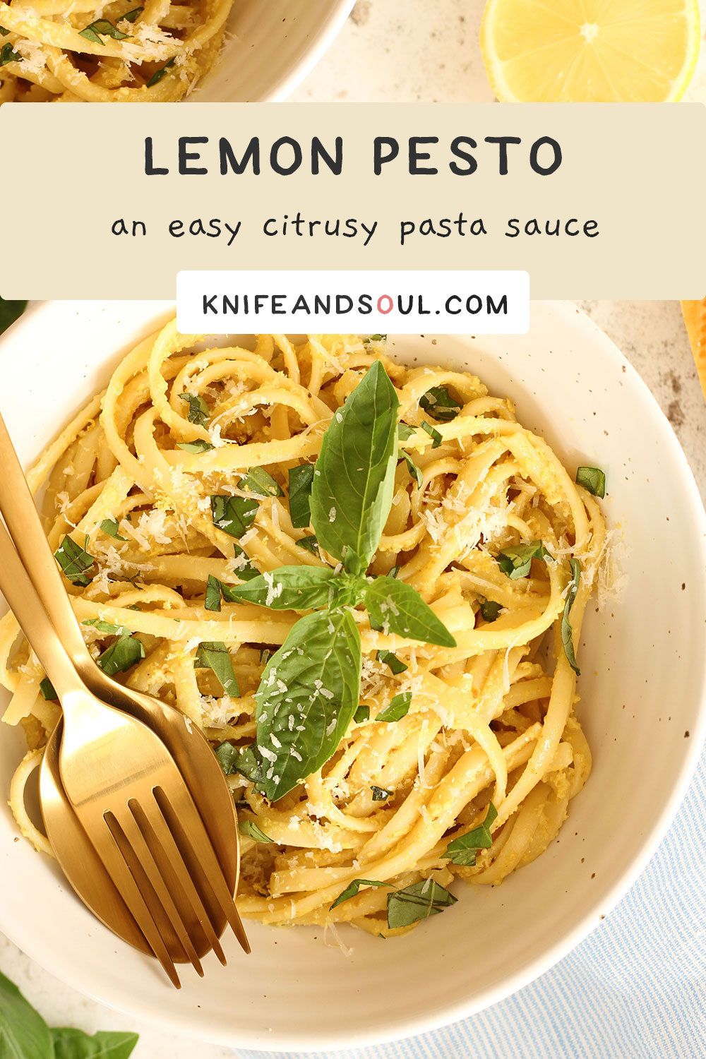 Lemon Artichoke Pesto Pasta - Knife and Soul