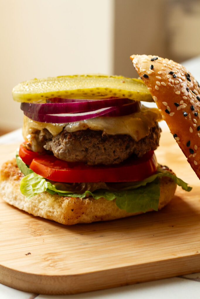 Cast Iron Burger (Pan Fried Skillet Burger) - Knife and Soul