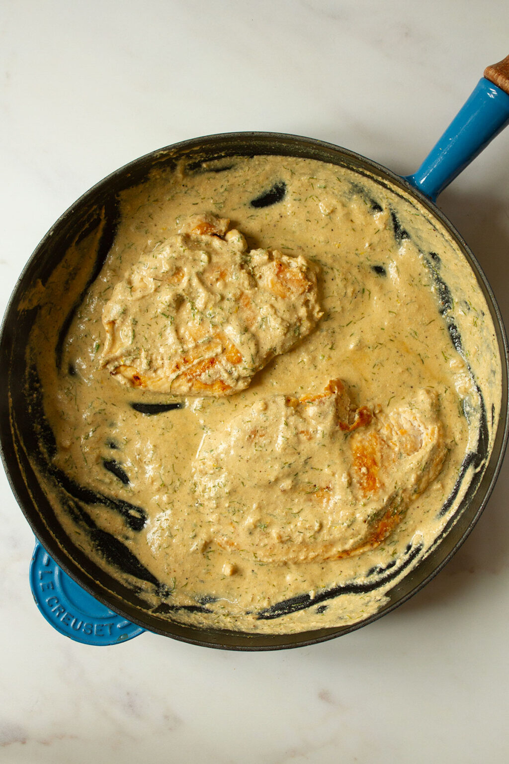 Crème Fraîche Sauce for Chicken with Mustard and Dill - Knife and Soul